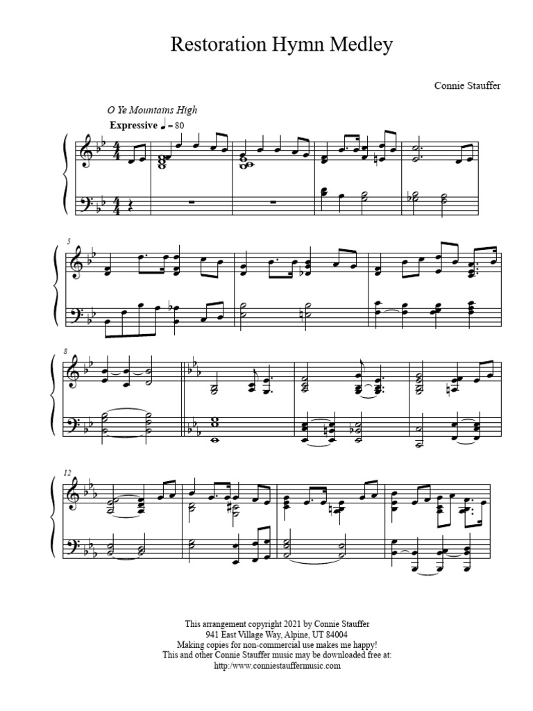 Restoration Hymn Medley Sheet Music | PDF