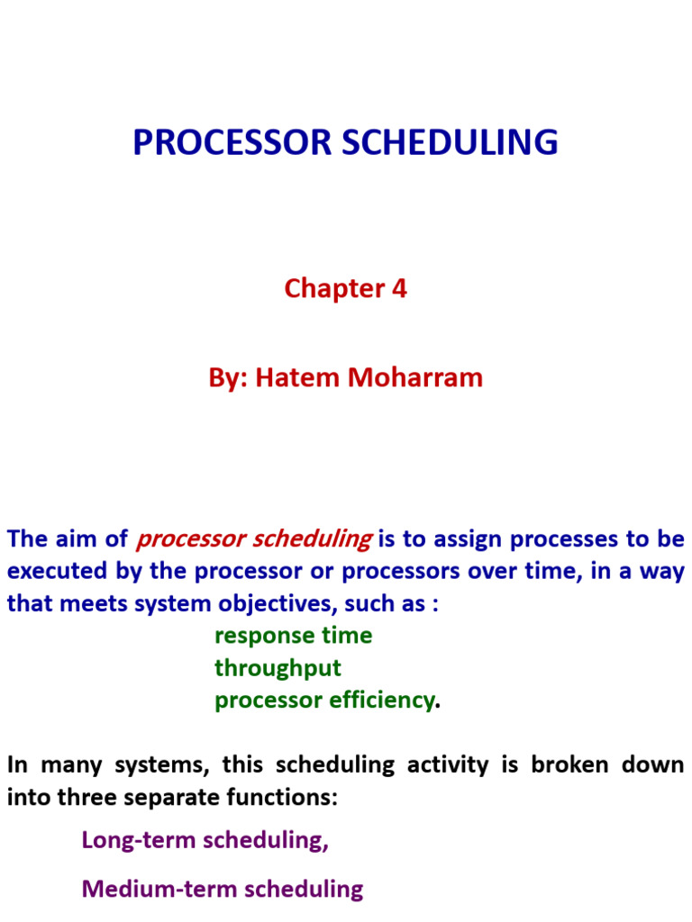 CHAP4 (9) Scheduling (Cairo Univ) | PDF | Scheduling (Computing) | Computer Science