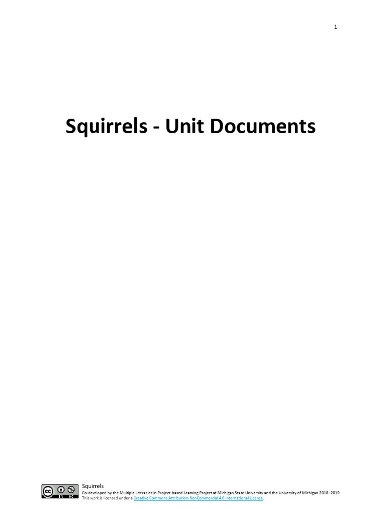 Squirrels Lessons & Student Materials | PDF | Information | Cognition