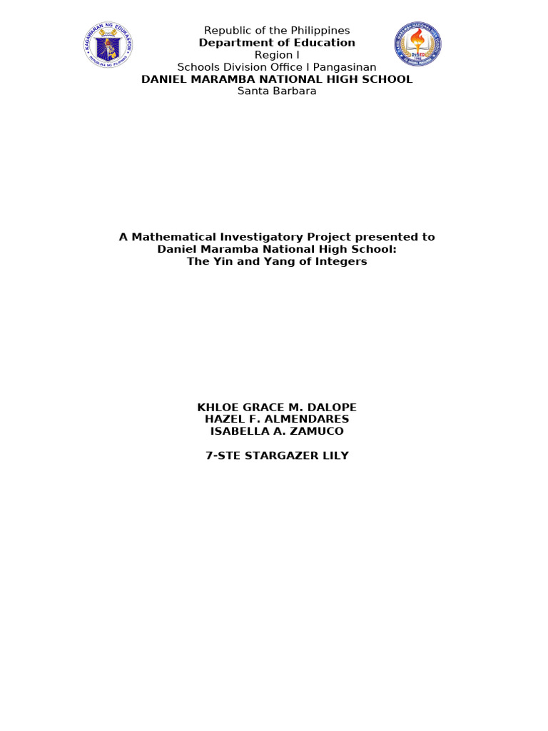 G7 - The Yin and Yang of Integers 1 AutoRecovered | PDF | Numbers | Yin ...