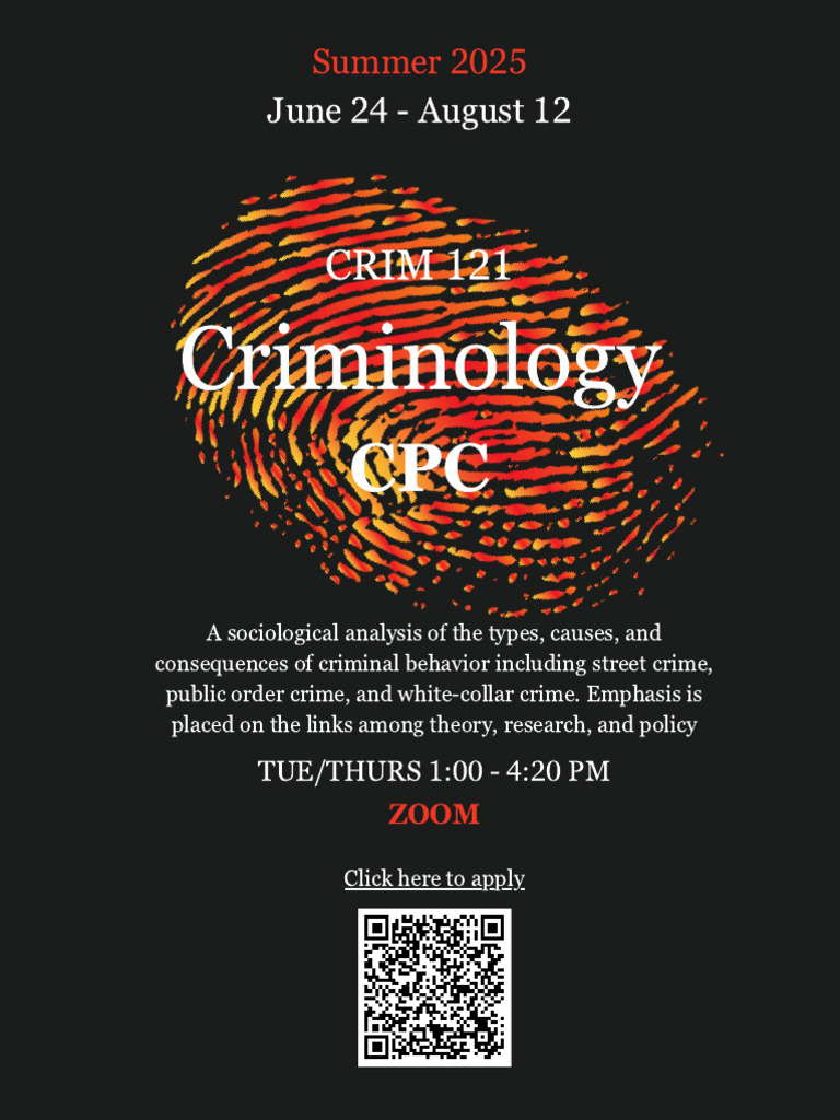 Summer 2025 CRIM 12 Flyer - CPC | PDF