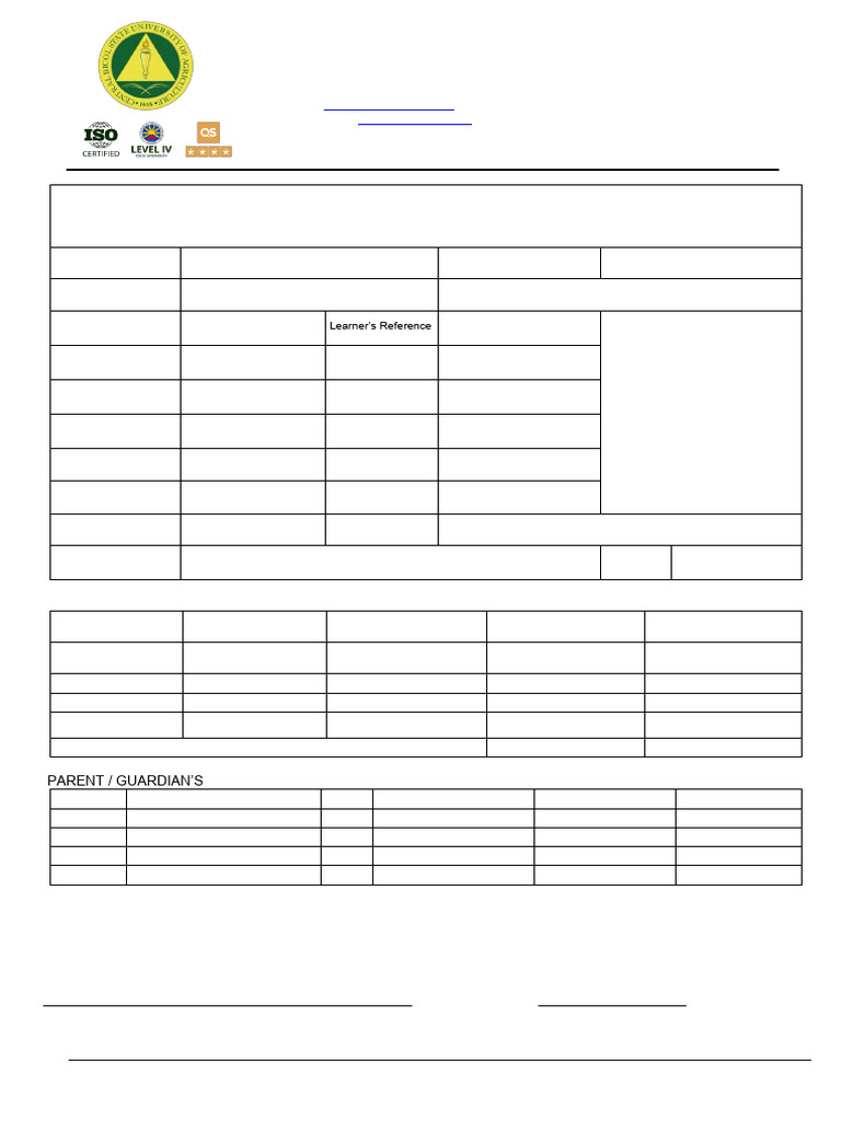 ADM FR 002 Application For Admission Form College | PDF