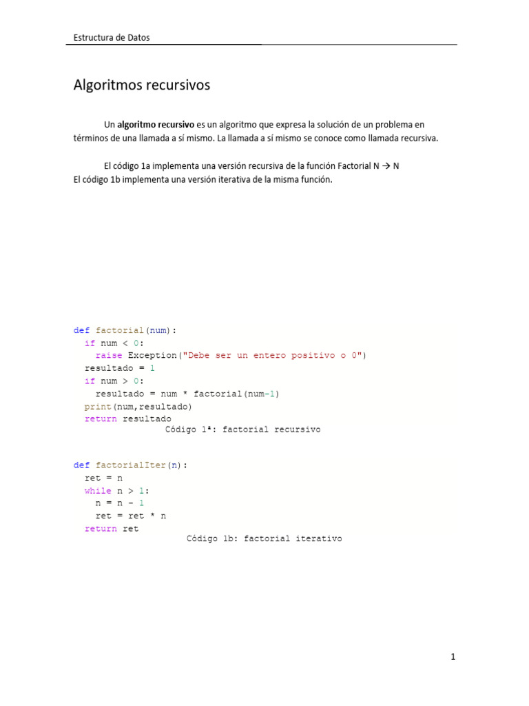 Recursion ED 2021 | PDF | Recursividad | Flujo de control