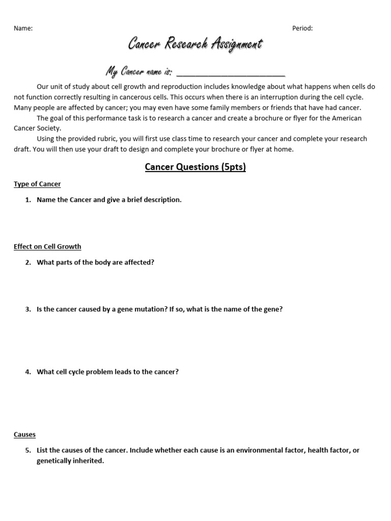 Cancer Questions | PDF