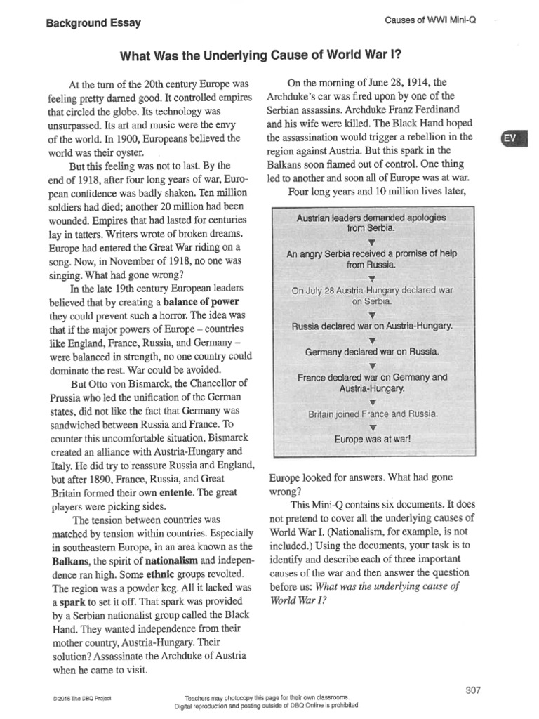 Background Essay - Causes of World War I | PDF