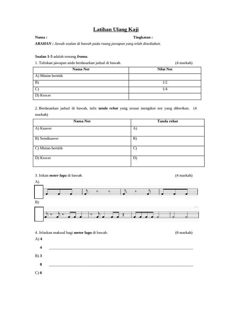 Soalan Ulang Kaji (T3) | PDF