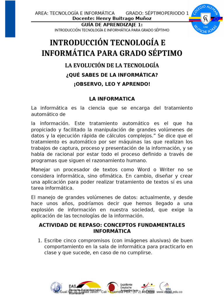 Guía de Aprendizaje 01-7° | PDF