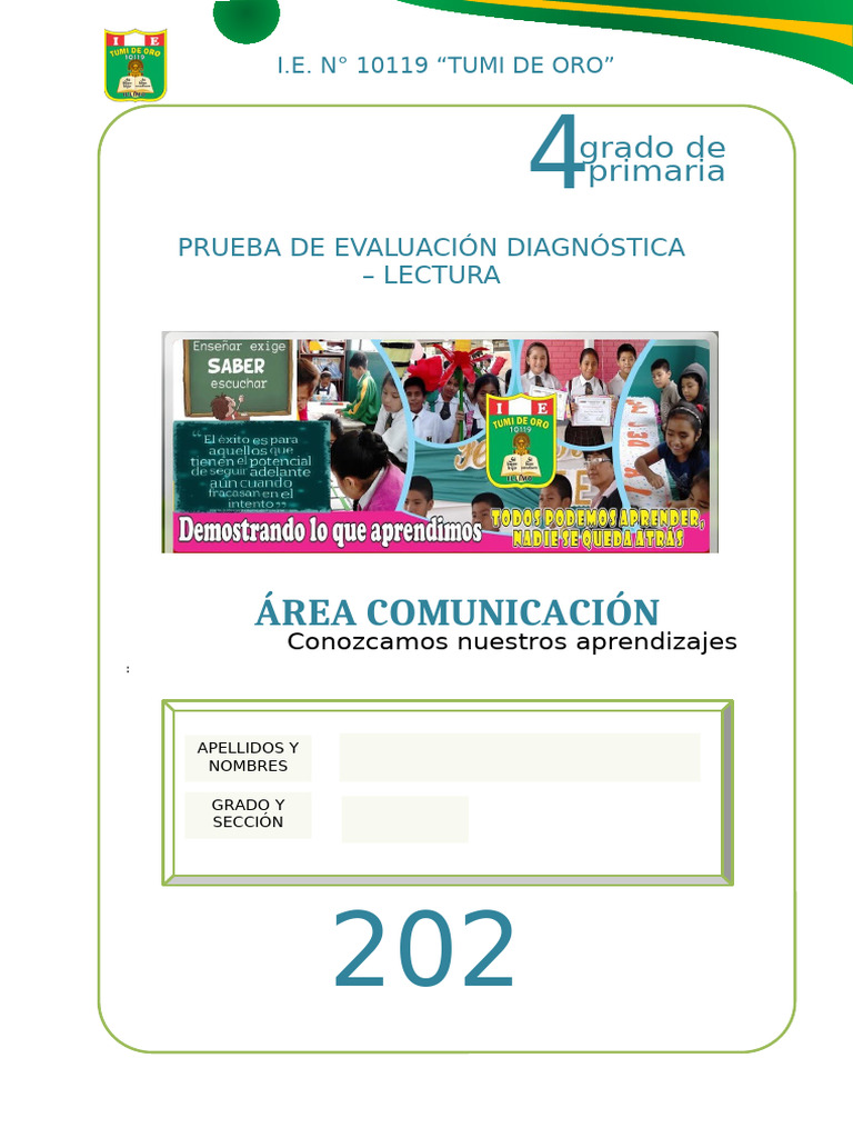 Evaluación Diagnóstica 4° Primaria | PDF