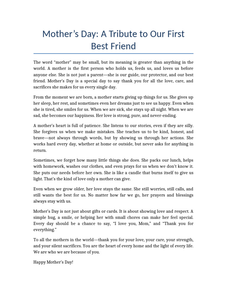 Mothers Day Essay Expanded | PDF