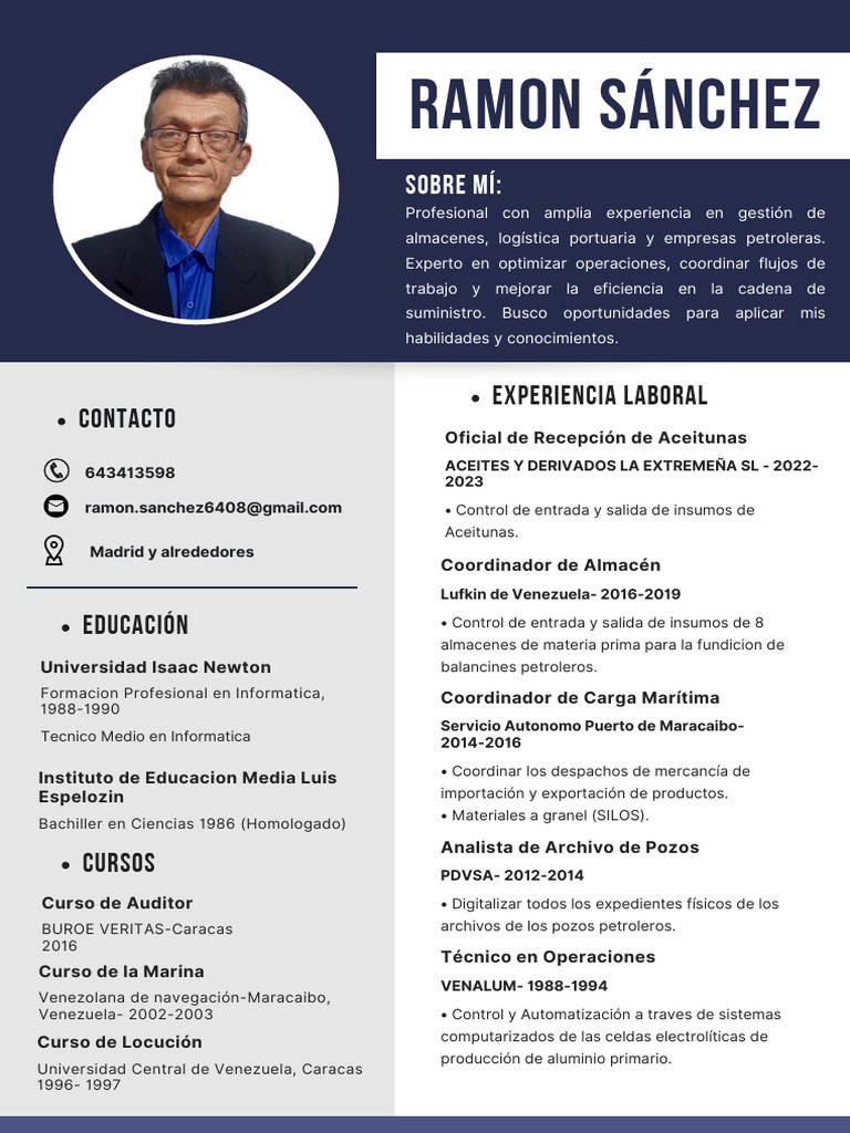 CV Ramon Sanchez | PDF | Almacén | Venezuela