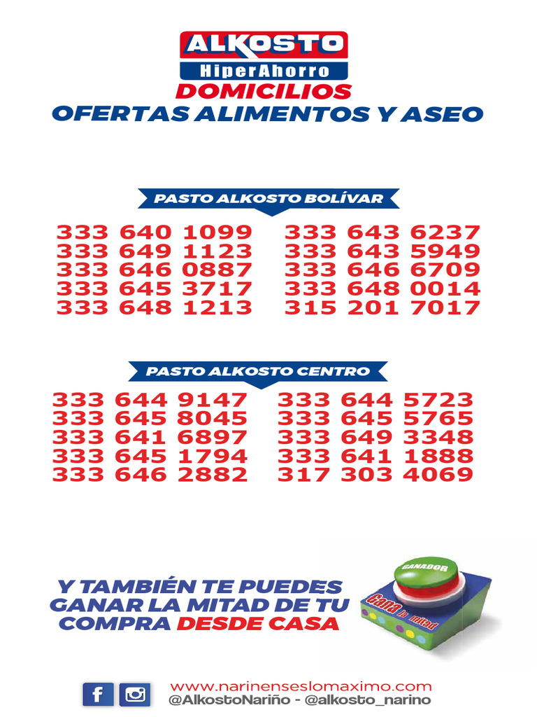 Ofertas y Domicilios Alkosto Nariño | PDF | Alimentos | Ingredientes de ...