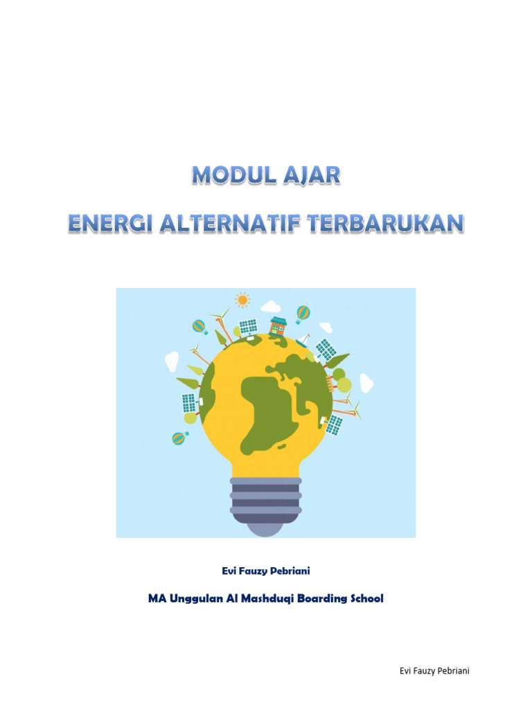 Contoh MODUL AJAR FASE E (FISIKA)-ENERGI ALTERNATIF TERBARUKAN (evi fauzy pebriani) | PDF