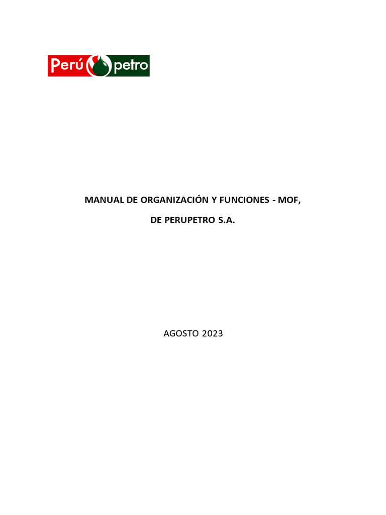 Manual+de+Organizacion+y+Funciones | PDF | Gestión de recursos humanos | Business