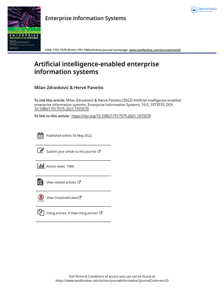 Artificial Intelligence-Enabled Enterprise Information Systems | PDF | Artificial Intelligence ...
