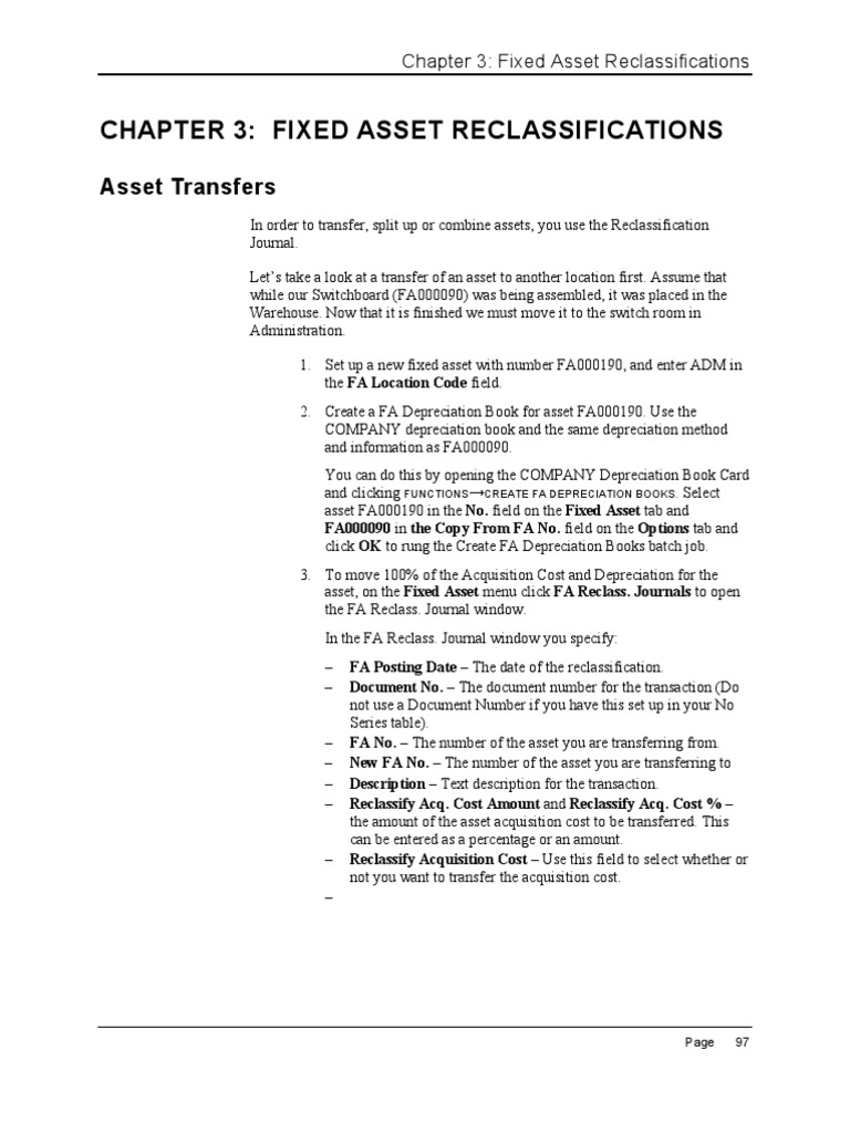Chapter 3: Fixed Asset Reclassifications | PDF | Depreciation ...