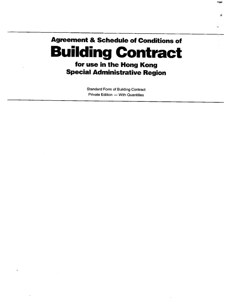 Hong Kong Building Contract Agreement | PDF | Justice | Crime & Violence