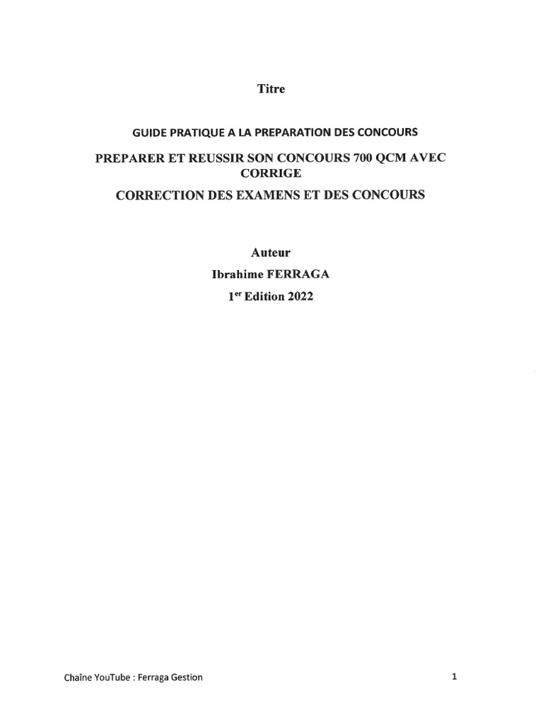 Concours QCM | PDF