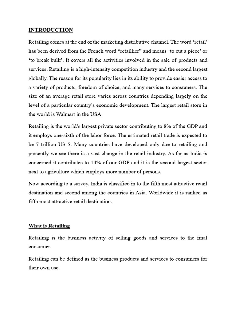 Retail Management Notes 1 | PDF | Retail | Product (Business)