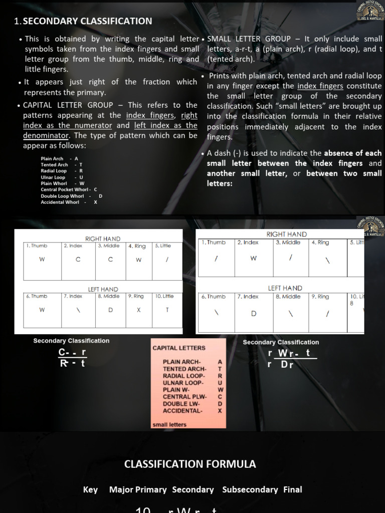 Classification Formula PDF | PDF | Fingerprint | Thumb