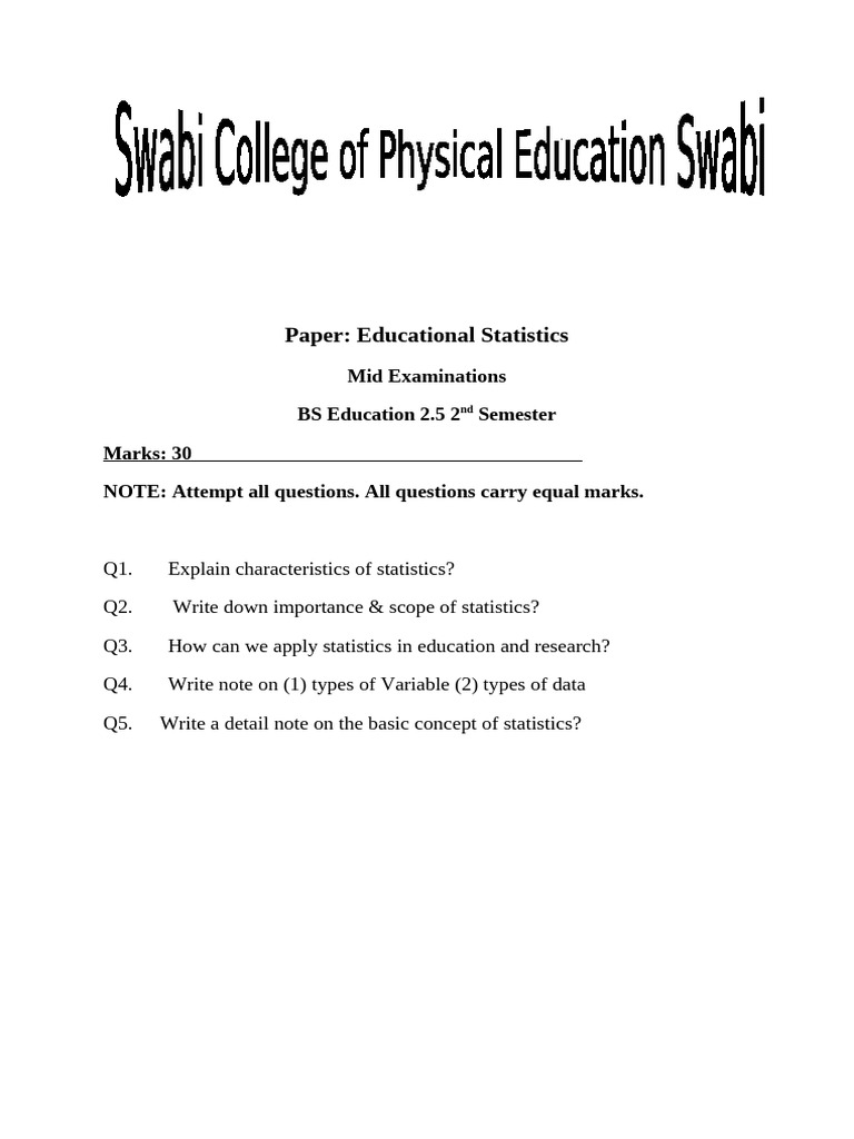 Educational Statistics | PDF