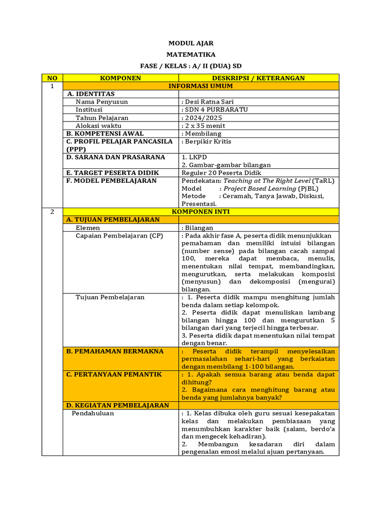 Modul Ajar Observasi 2025 | PDF