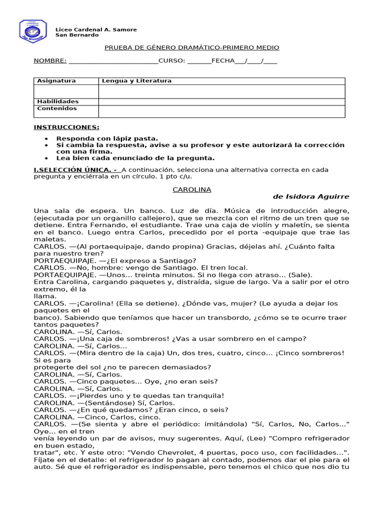 prueba género dramático | PDF | Edipo