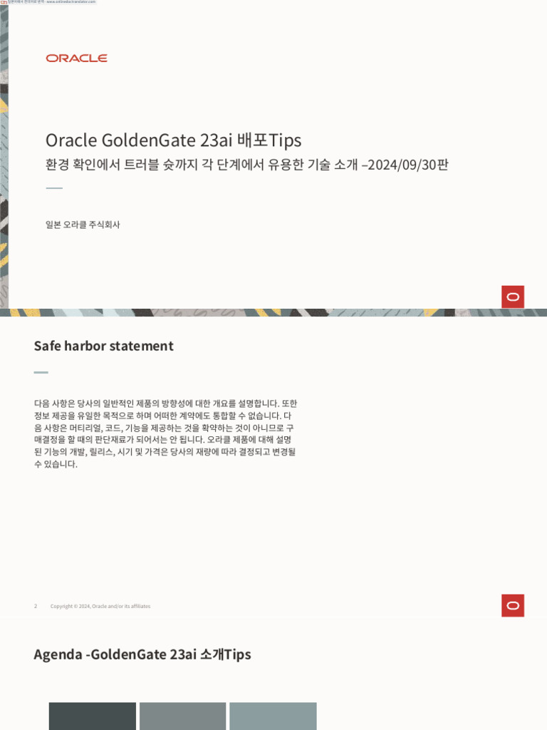 Oracle GoldenGate 23ai 導入Tips v1.12 公開版.ja.Ko | PDF
