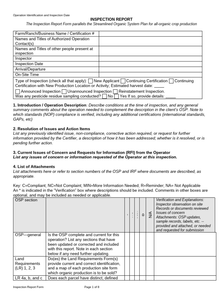 Farm Inspection Report Overview | PDF | Manure | Crop Rotation