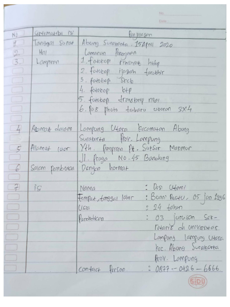 Tugas Analisis Surat Lamaran Pekerjaan (M.ridho Oginza Rifandi) 12 MIPA 4 | PDF