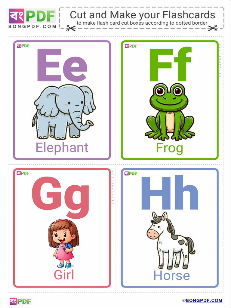 Pictures Alphabets Flashcards 2 | PDF