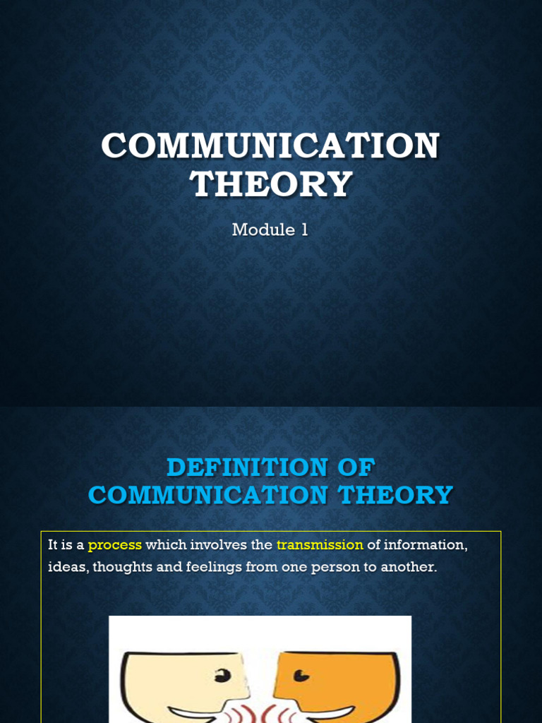 Module 1-Communication Theory Class Slides | PDF | Nonverbal ...