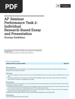 AP Seminar Performance Task 1: Individual Research Report (IRR) Rubric ...