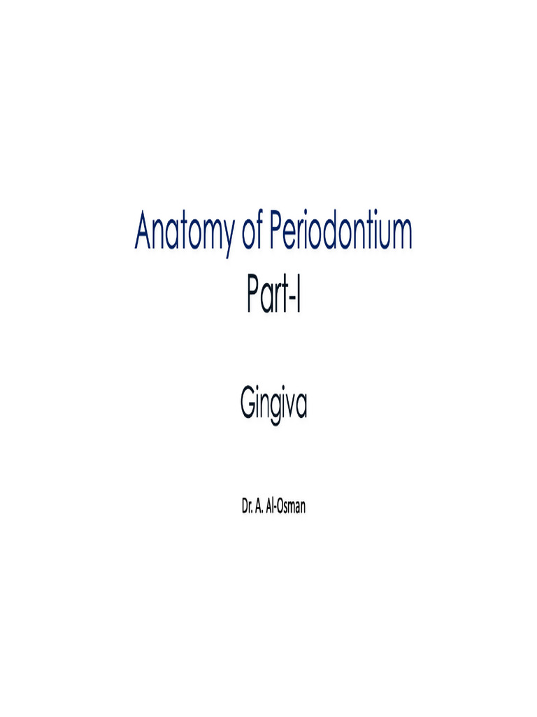 Lesson 2 - Anatomy of Periodontium Part-I 2024-2025 | PDF