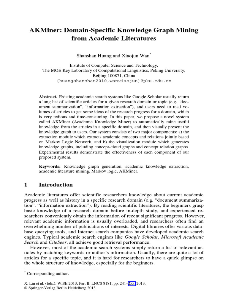 AKMiner Domain-Specific Knowledge Graph Mining | PDF | Cognitive Science | Information Science