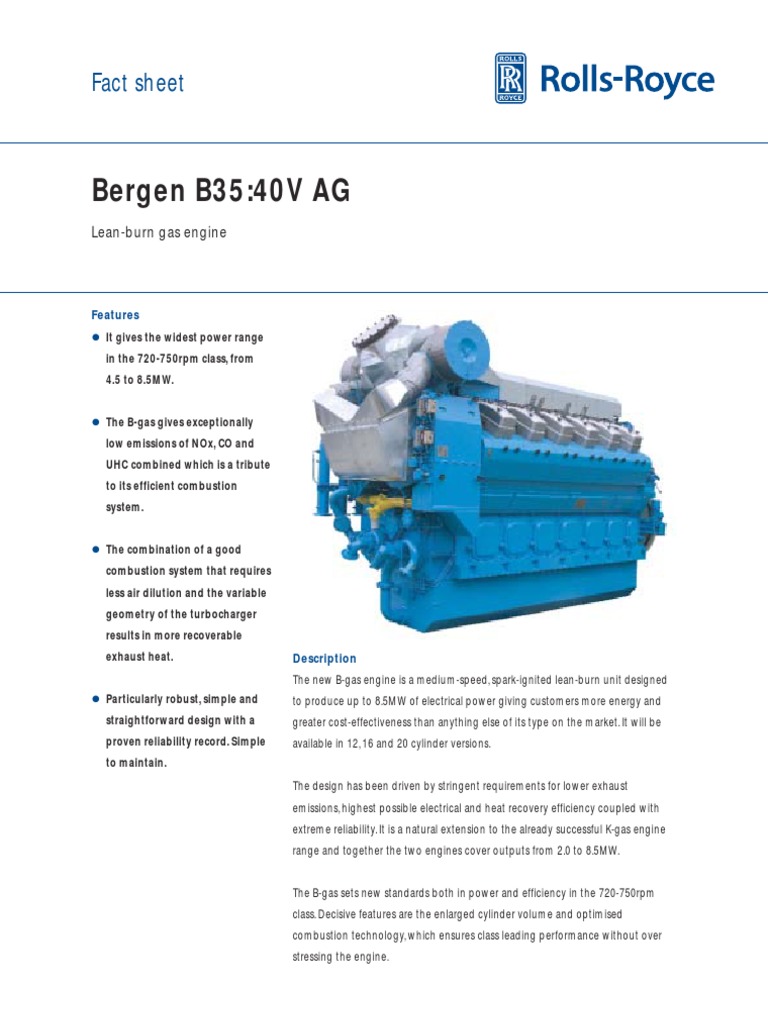 Bergen B35-40 en | Download Free PDF | Engines | Natural Gas