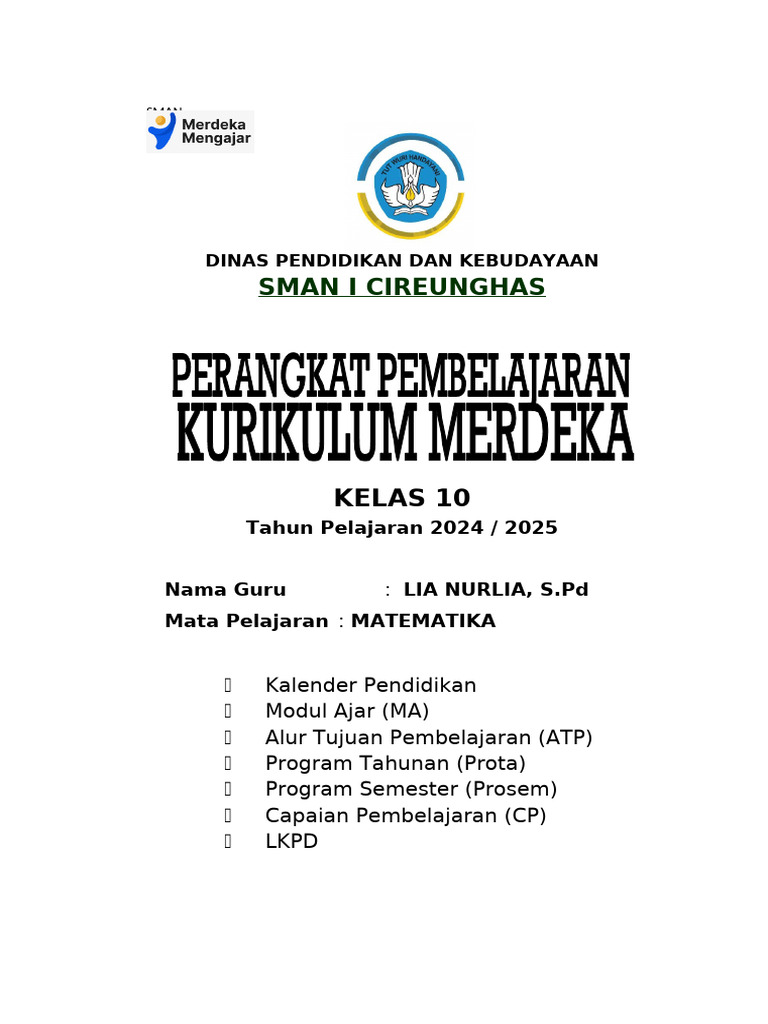 Cover Perangkat Ajar Gabungan Kurikulum Merdeka - Kherysuryawan - Id | PDF