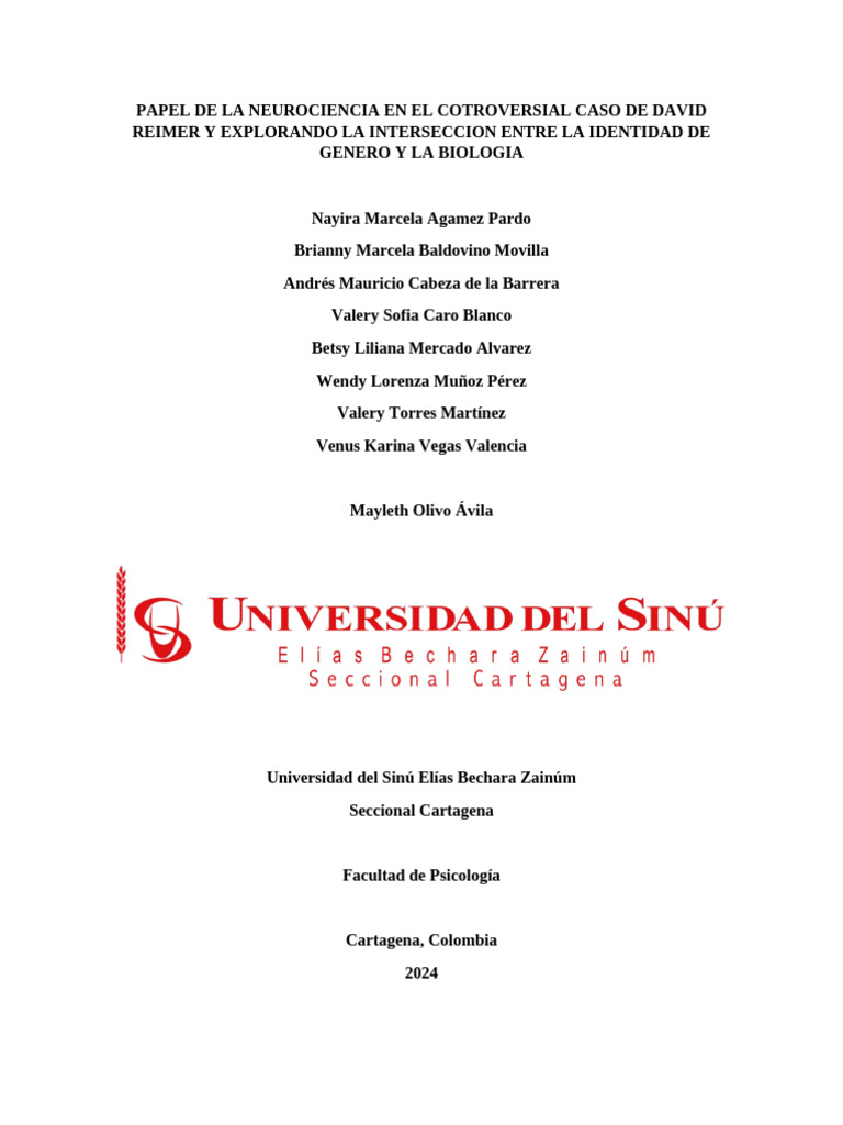 Papel de La Neurociencia en El Cotroversial Caso de David Reimer y ...
