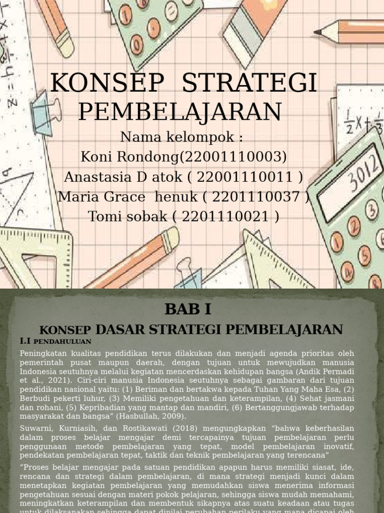 Konsep Strategi Pembelajaran | PDF