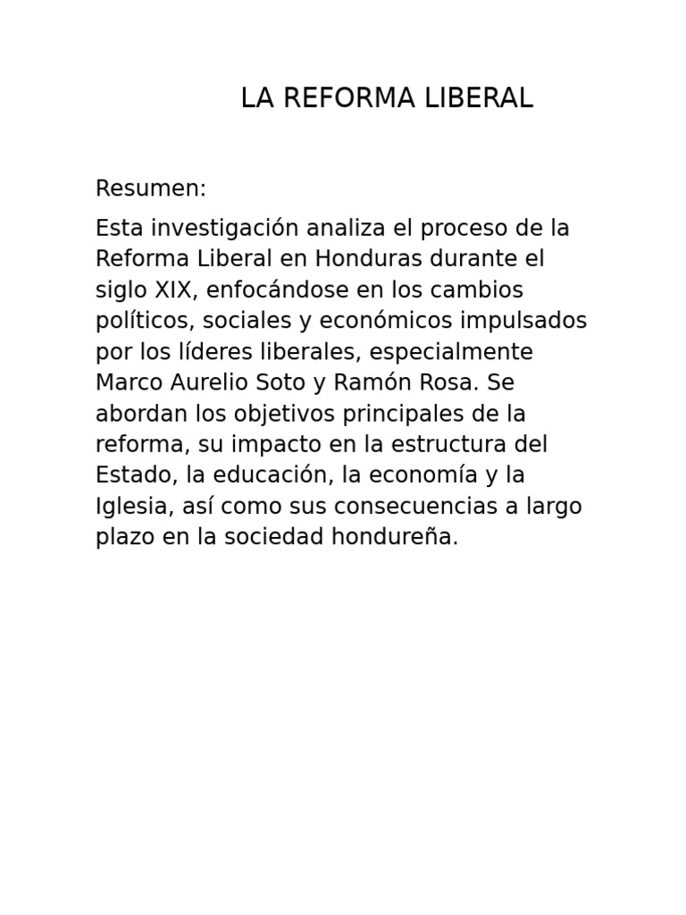 La Reforma Liberal | PDF