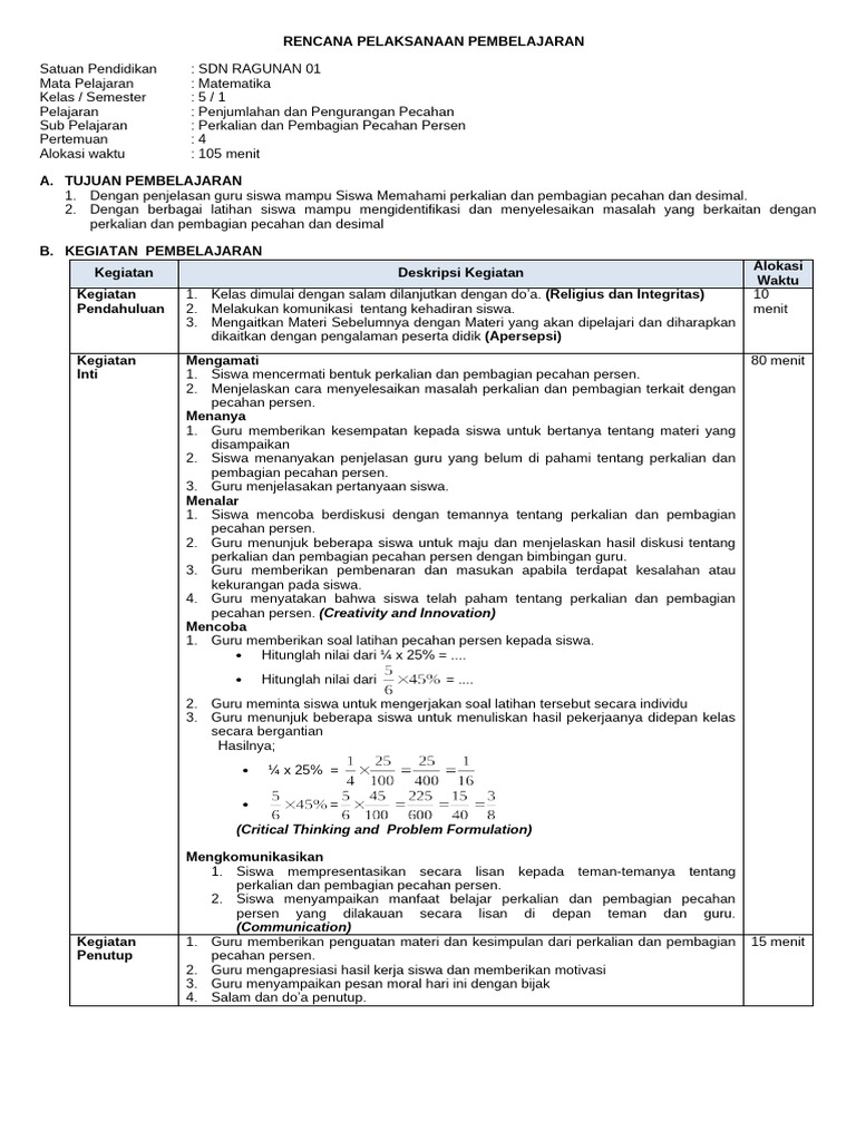 Pecahan Persen | PDF