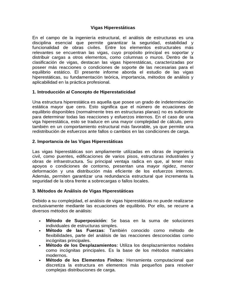 Vigas Hiperestaticas | PDF | Viga (Estructura) | Ingeniería mecánica