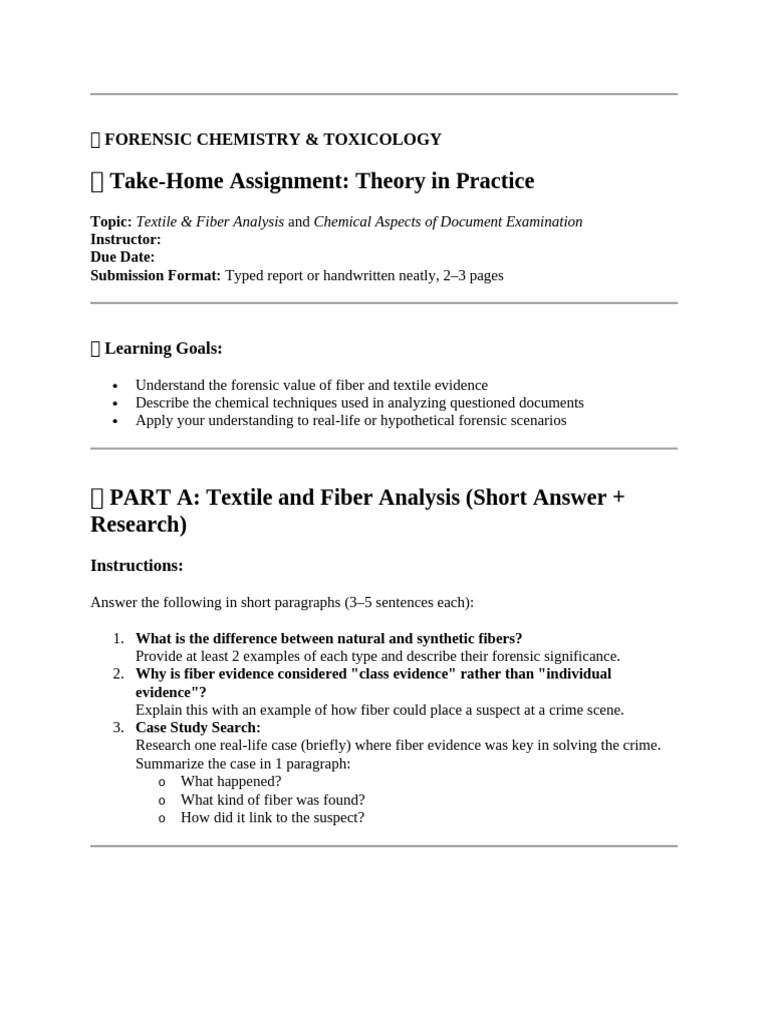 Forensic Chemistry Online Activity | PDF