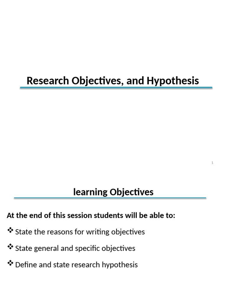 03 Research Objective | PDF | Hypothesis | Empiricism