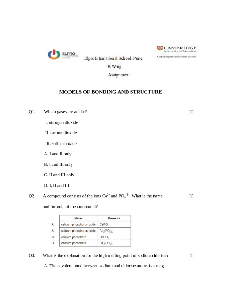 Bonding Models and Structures Explained | PDF | Chemical Bond | Ionic ...