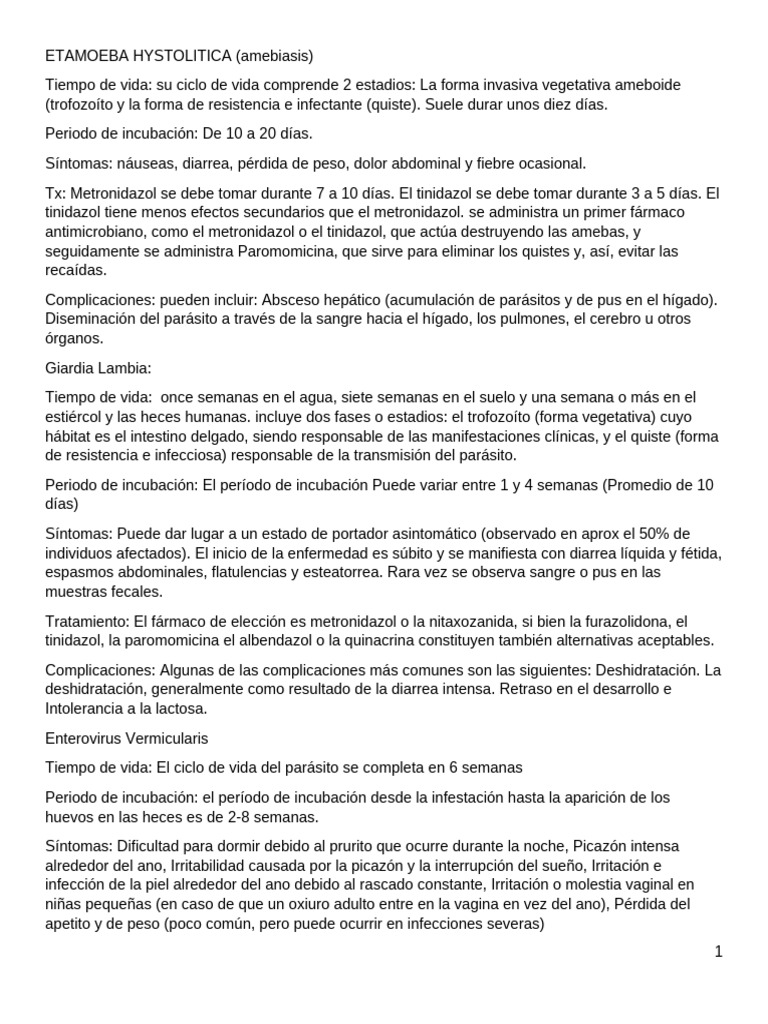 Micro Parasitos Pdf Diarrea Enfermedades Y Trastornos