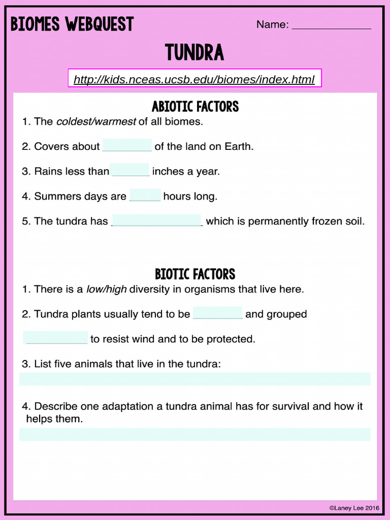 Biomes WebQuest STUDENT | PDF