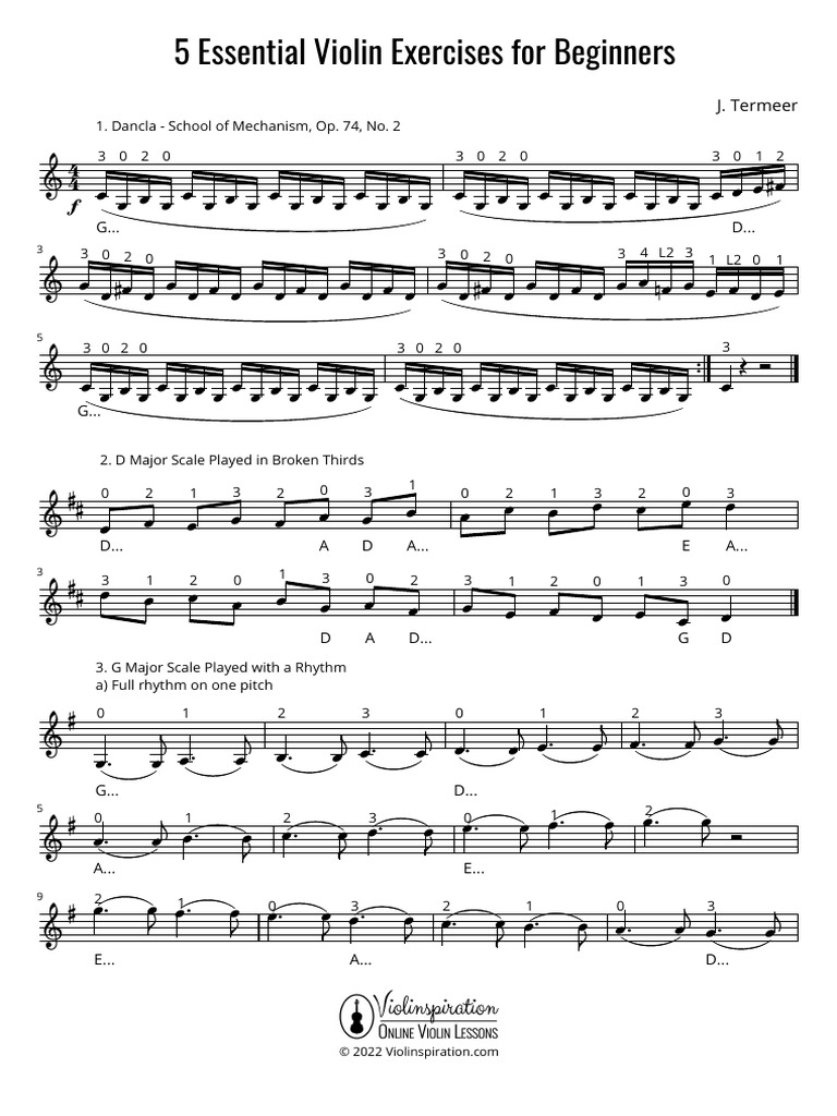 Violinspiration - Violin Exercises For Beginners | PDF | Musical Instruments | Musical Compositions
