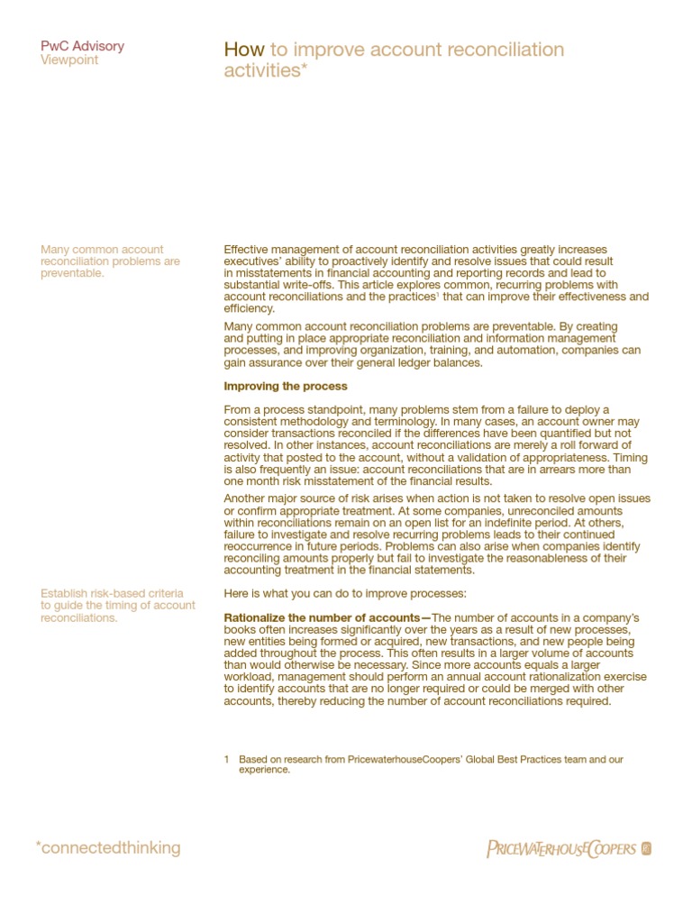 PWC Account Recon | PDF | Debits And Credits | Audit