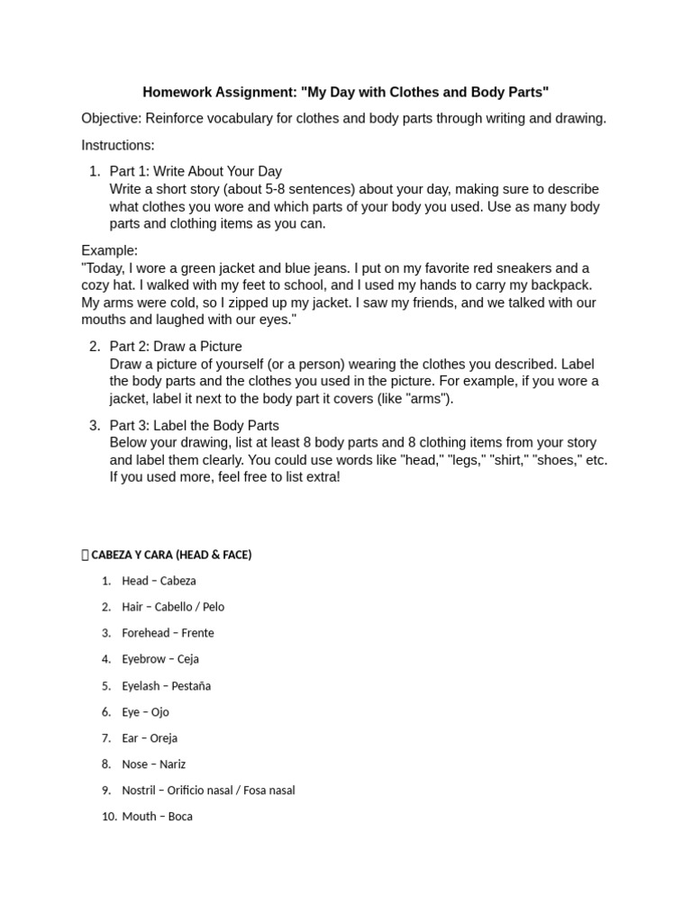 Homework Assignment | PDF | Hand | Finger