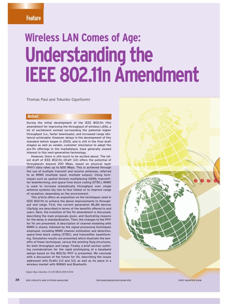 Understanding IEEE802 11n | PDF | Ieee 802.11 | Mimo